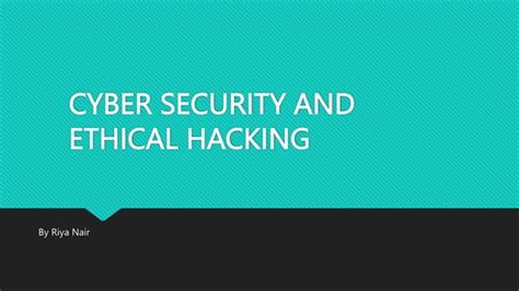 Cyber Security And Ethical Hackingpptx Computing Technology And Computing