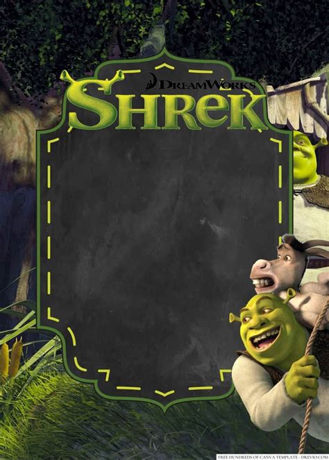 22 Shrek Canva Birthday Invitation Templates Shrek Birthday