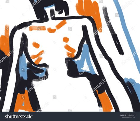 Naked Torso Human Shape Drawing Neo Stock Illustration