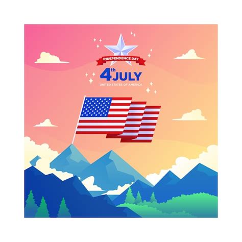 Premium Vector 4th Of July American Flag Illustration