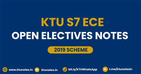 KTU S7 ECE OPEN ELECTIVES NOTES 2019 SCHEME