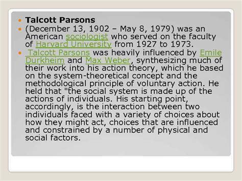 Structural Functionalism Talcott Parsons Robert Merton