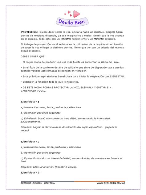 Clases De Manejo De La Voz Oratoria Locución Pdf