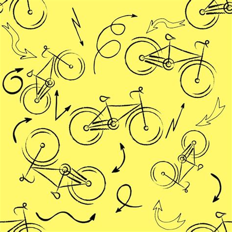 Premium Vector Seamless Bicycles Pattern Stylish Sporty Print Vector