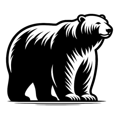 Premium Vector Polar Bear Silhouette Vector Illustration Isolated On