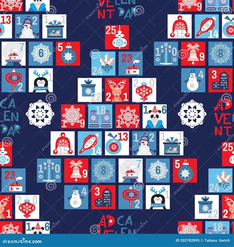 Advent Pattern 3 Stock Vector Illustration Of Calendar 202782895