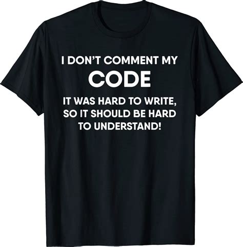 funny coding real programmers don t comment code t shirt