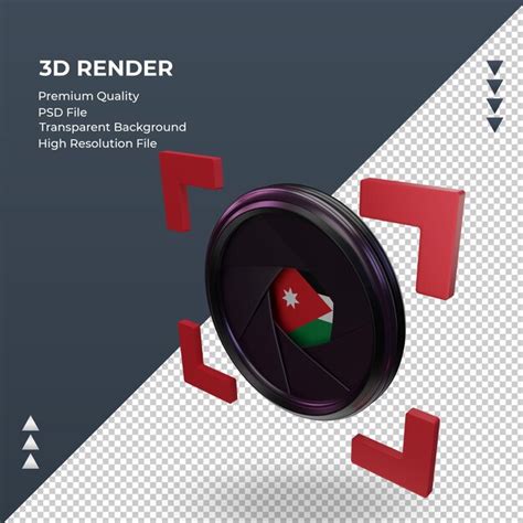 Premium Psd 3d Shutter Camera Jordan Flag Rendering Right View