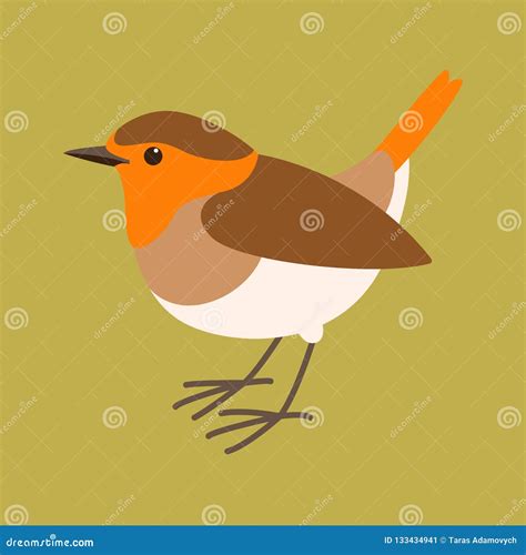 Robin Bird Vector Illustration Flat Style Profile