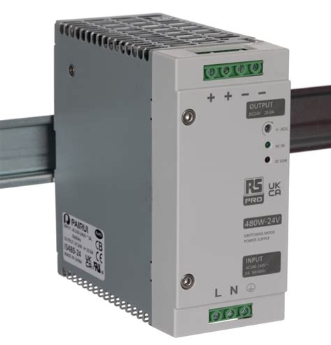 RS PRO RS PRO Switched Mode DIN Rail Power Supply 90 264V Ac Ac Input 24V Dc Dc Output