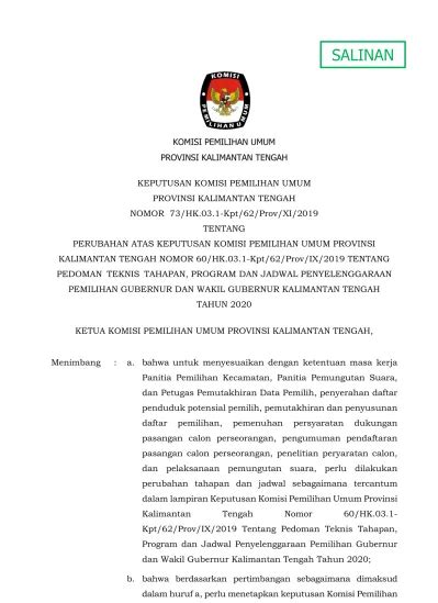 1 Komisi Pemilihan Umum Provinsi Kalimantan Tengah