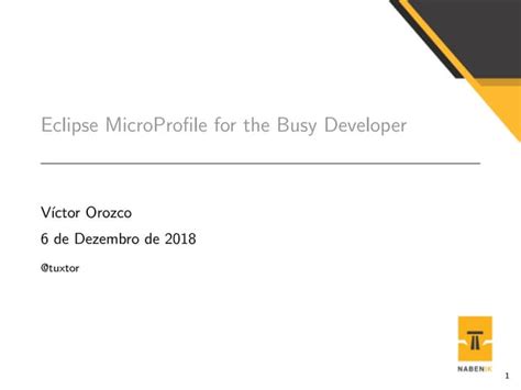 Eclipse Microprofile Para O Desenvolvedor Ocupado Ppt