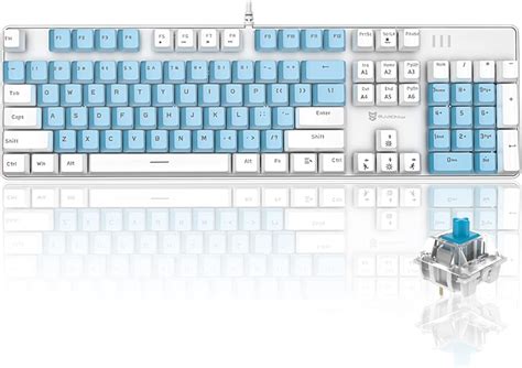 Buy Mechanical Gaming Keyboard LED Backlit Wired Computer Keyboard With Blue Switches Compact