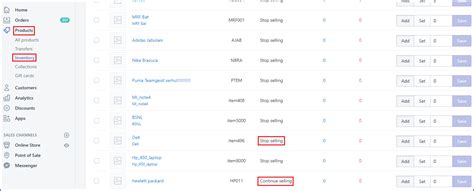 Shopify Inventory Template