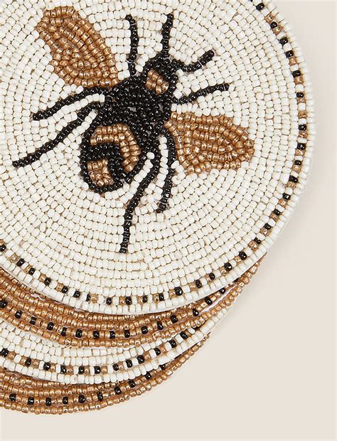 Buy Set Of 4 Beaded Bee Coasters At Marks And Spencer