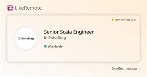 📩 Senior Scala Engineer At 🏢 Swissborg 📍remote Job In 🌏 Worldwide Rlikeremote