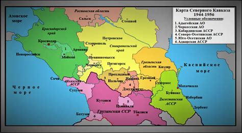 Карта кавказа с границами республик на русском языке 2022