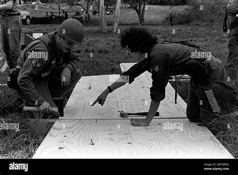 Sgt Allen And Sra Ella Kirkham Construct A Latrine Shelter During An
