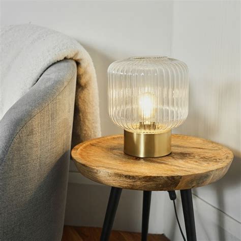 Patterson Gold Table Lamp With Glass Shade Value Lights