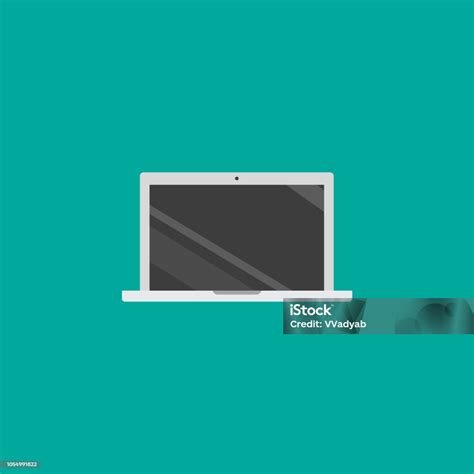 벡터 노트북입니다 평면 스타일에 개인용 컴퓨터입니다 데스크톱 컴퓨터입니다 컴퓨터 아이콘 백그라운드에 고립 0명에 대한 스톡 벡터