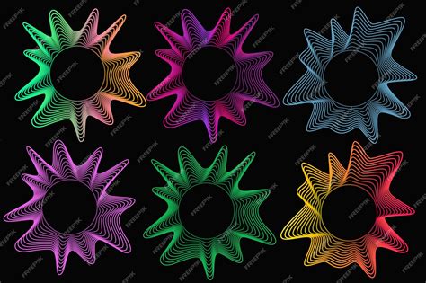 Premium Vector Isolated Radial Sound Wave Curve With Light Particles