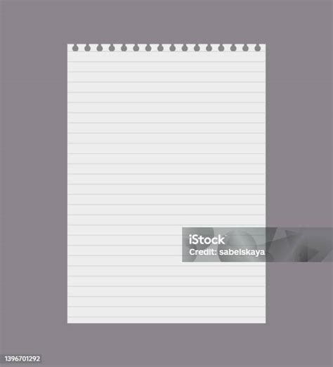 Kosong Berjajar Robek Potongan Notebook Gaya Datar Ilustrasi Vektor