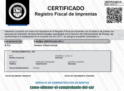 Cómo obtener el comprobante del SAR