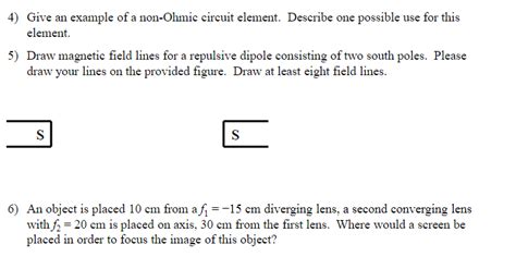 Solved 4 Give An Example Of A Non Ohmic Circuit Element