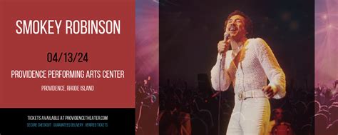 Smokey Robinson Tickets 13 April 2024 Providence Performing Arts Center