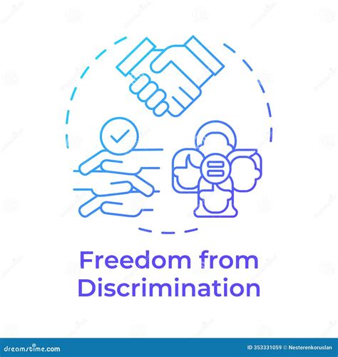 Discrimination Freedom Blue Gradient Concept Icon Stock Vector