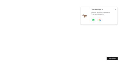 OTP Less React Integration Codesandbox