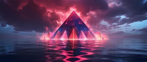 Premium Ai Image 3d Render Abstract Triangle Fantasy Background