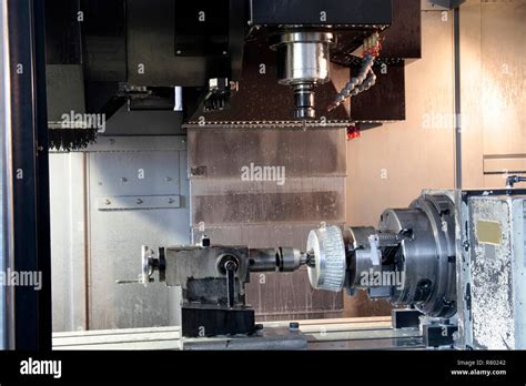 Cnc Milling At Work Stock Photo Alamy