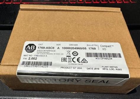 New 1769 Ascii Ser A Allen Bradley Compactlogix Ascii Interface Module 1pc