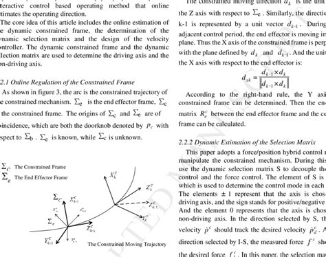 the coordinate frames of end effector and the constrained frame