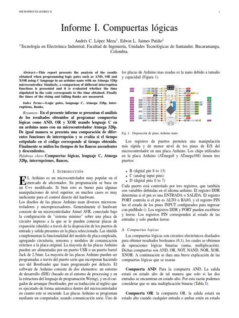 Compuertas Logicas En Arduino Nano Pdf Puerta Lógica Arduino