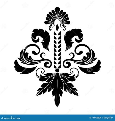 Vector Damask Element Isolated Damask Central Illistration Stock Vector Illustration Of