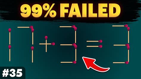 Move Stick To Fix The Equation Matchstick Puzzle YouTube