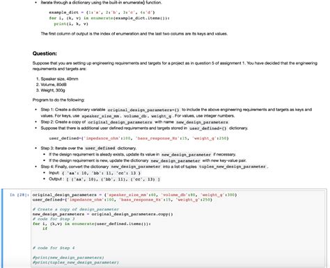 Solved Iterate Through A Dictionary Using The Built In Chegg