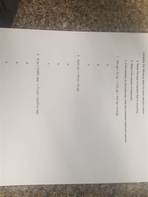 Solved Complete The Following Steps For Each Reaction Below