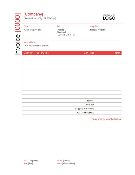 Self Employed Invoice Template Spark Premium Template Template