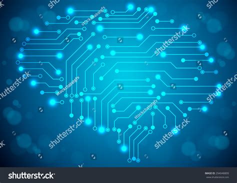 Brain Circuit Board Texture Digital Concept Stock Vector Royalty Free