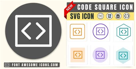 Code Square Icon Svg Code — Download Path Html