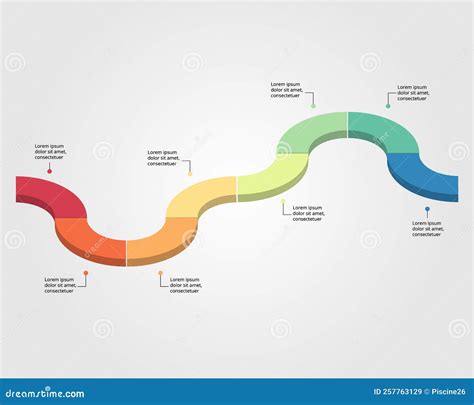 Timeline Chart Template For Infographic For Presentation For 8 Element Stock Vector