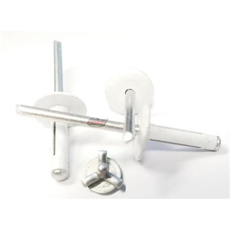 white exploding pop rivets 3 16 tri fold large head aluminum mandrel