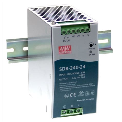 MEAN WELL SDR-240-24 24V / 10A DIN Rail Power Supply