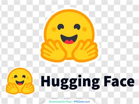Hugging Face Logo Set With Text And Symbol Free Png Pngate
