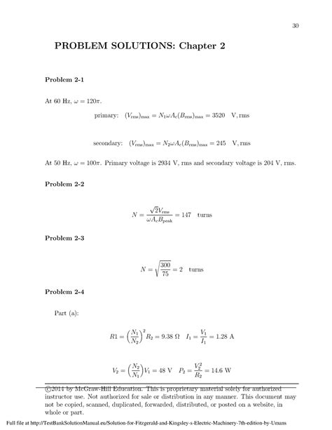 Solution For Fitzgerald And Kingsley S Electric Machinery 7th Edition