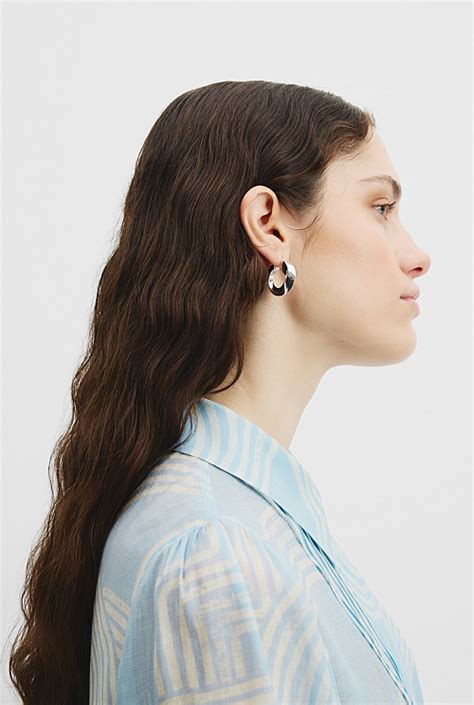 Silver Large Twist Hoop Earring Earrings Country Road