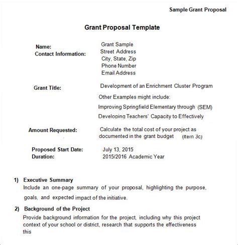 Free 20 Sample Grant Proposal Templates In Pdf Ms Word Pages